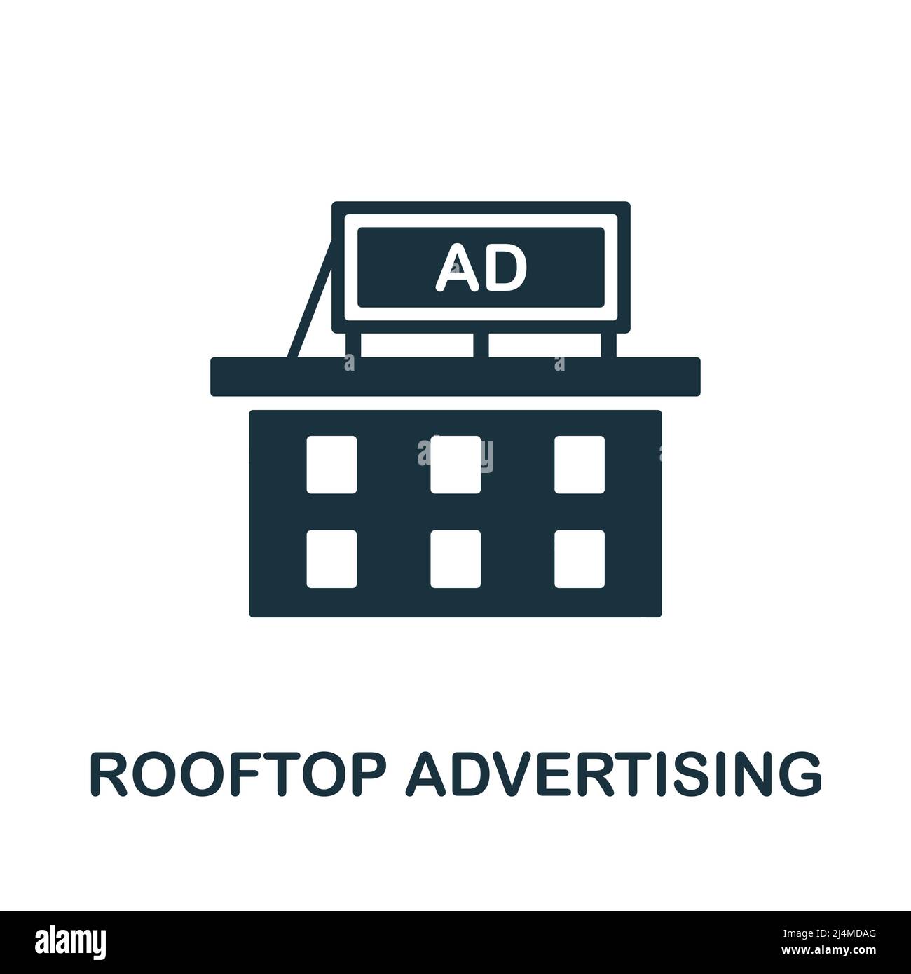 Rooftop Advertising flat icon. Colored element sign from outdoor ...