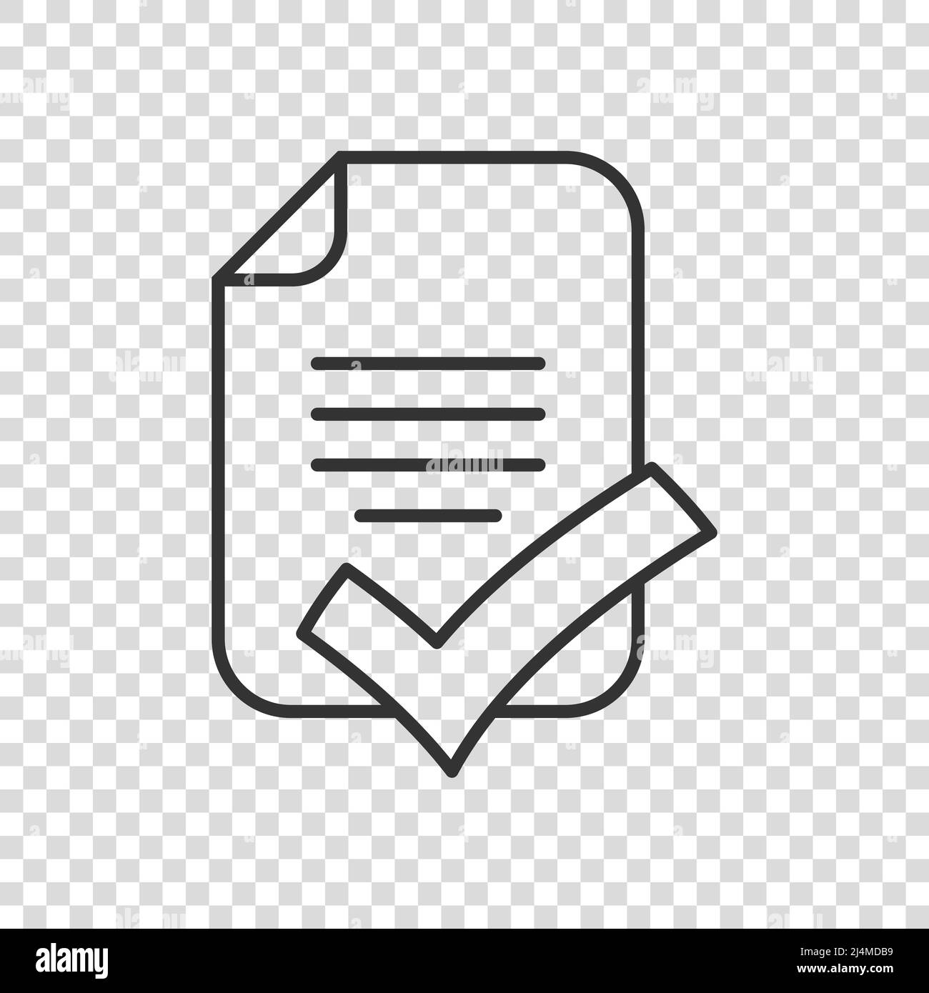 Document checklist icon in flat style. Report vector illustration on ...