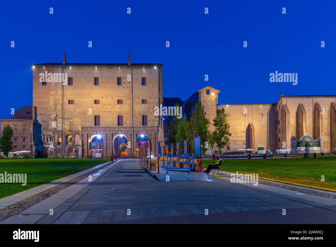 Parma, Italy, September 25, 2021: Sunrise over Palazzo della Pilotta in ...