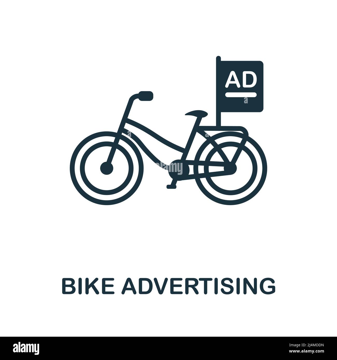 Bike Advertising flat icon. Colored element sign from outdoor ...