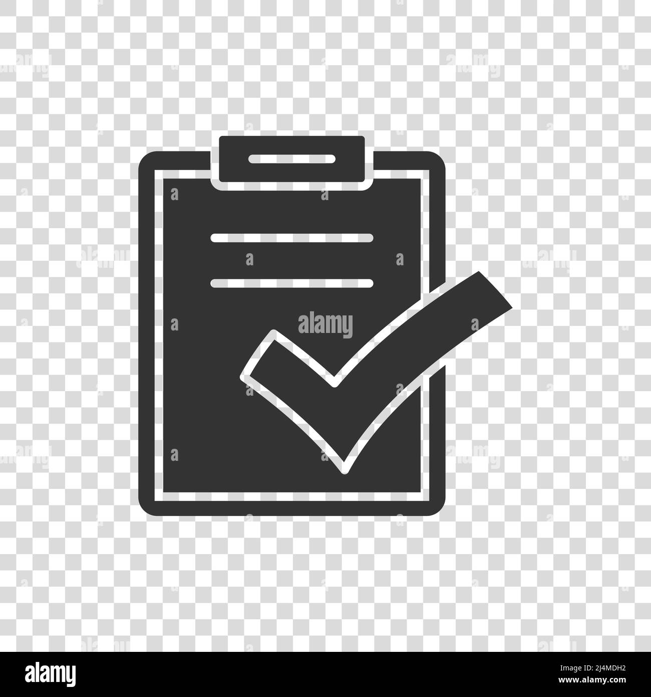 Document checklist icon in flat style. Report vector illustration on ...