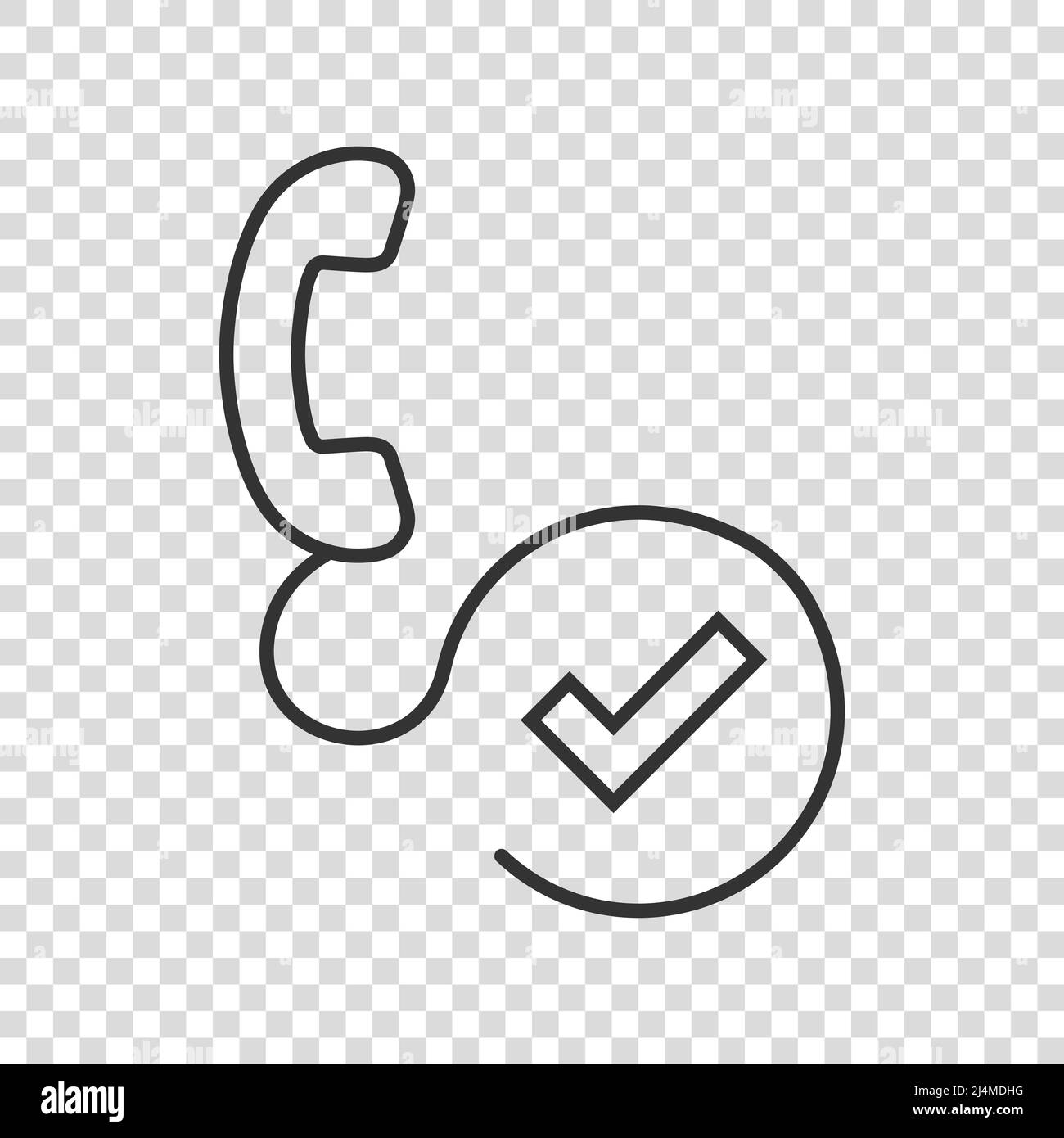 Phone check mark icon in flat style. Smartphone approval vector ...