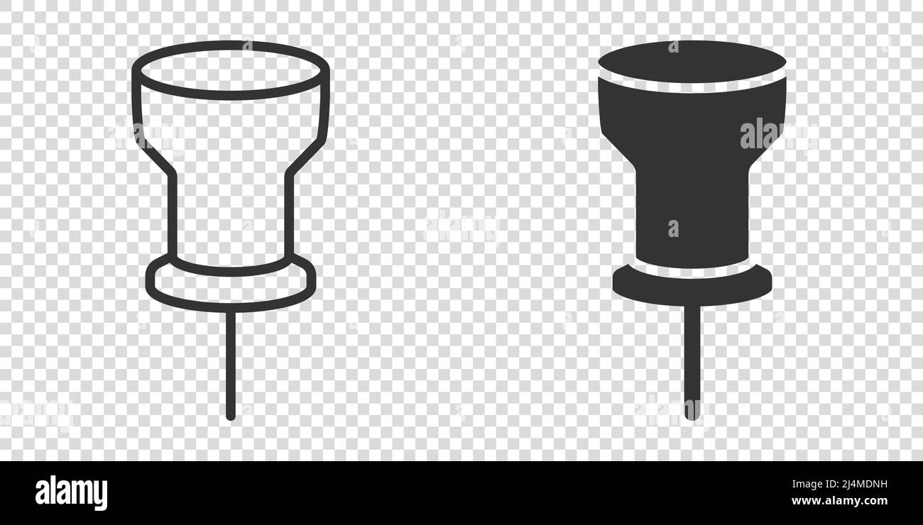 Thumbtack icon in flat style. Pin navigation vector illustration on ...