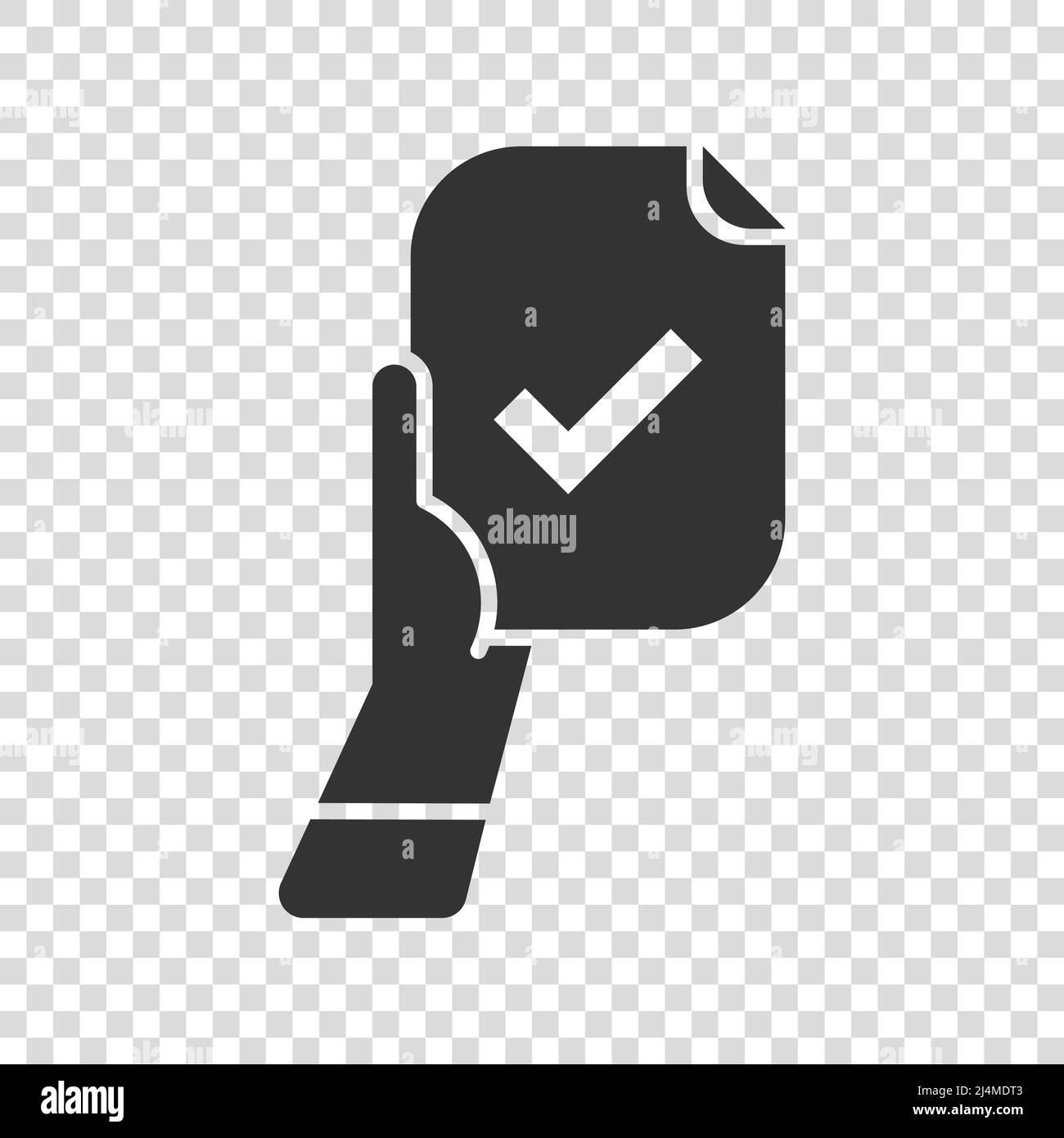 People hand with check mark icon in flat style. Accept vector ...