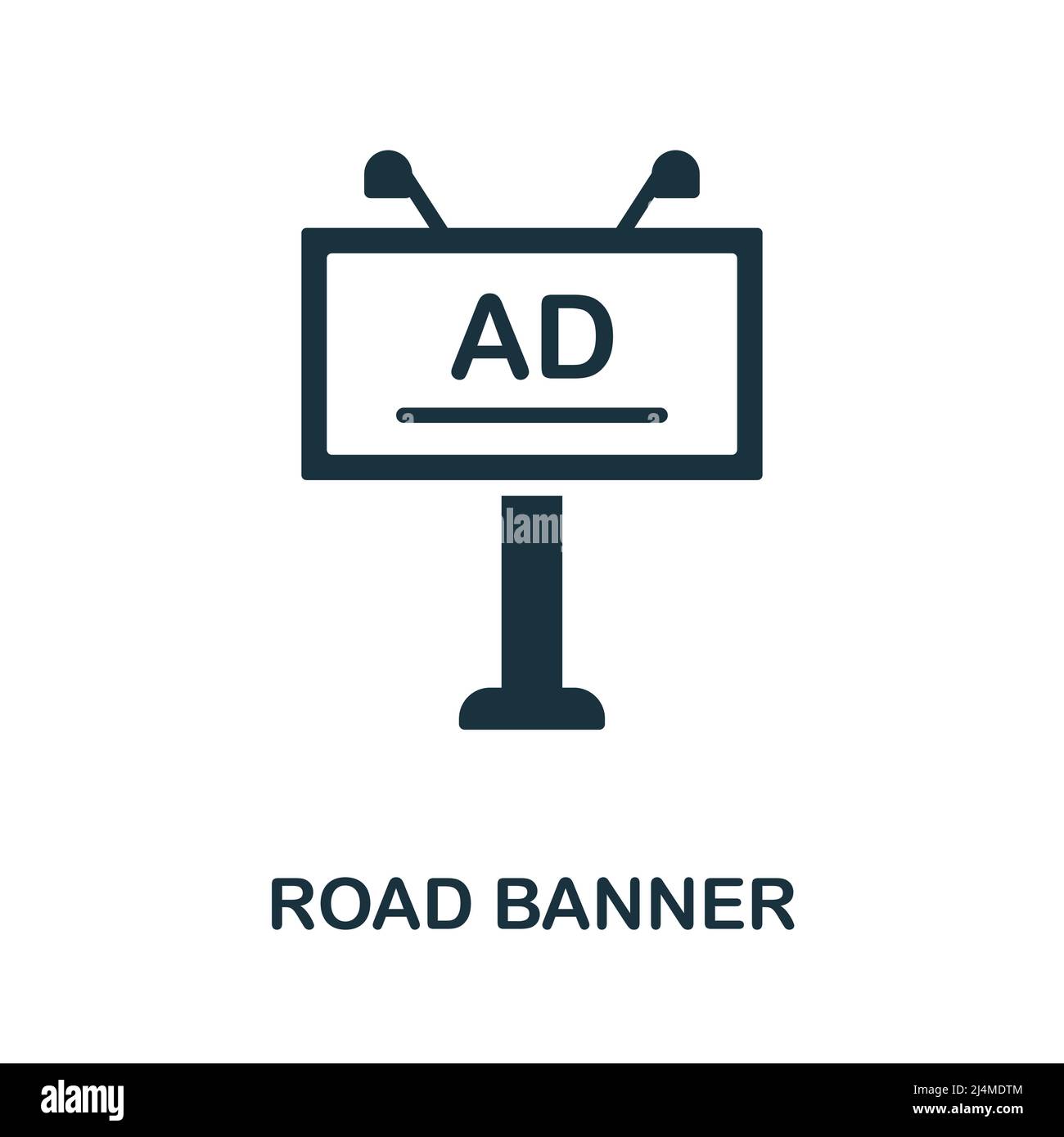 Road Banner flat icon. Colored element sign from outdoor advertising ...
