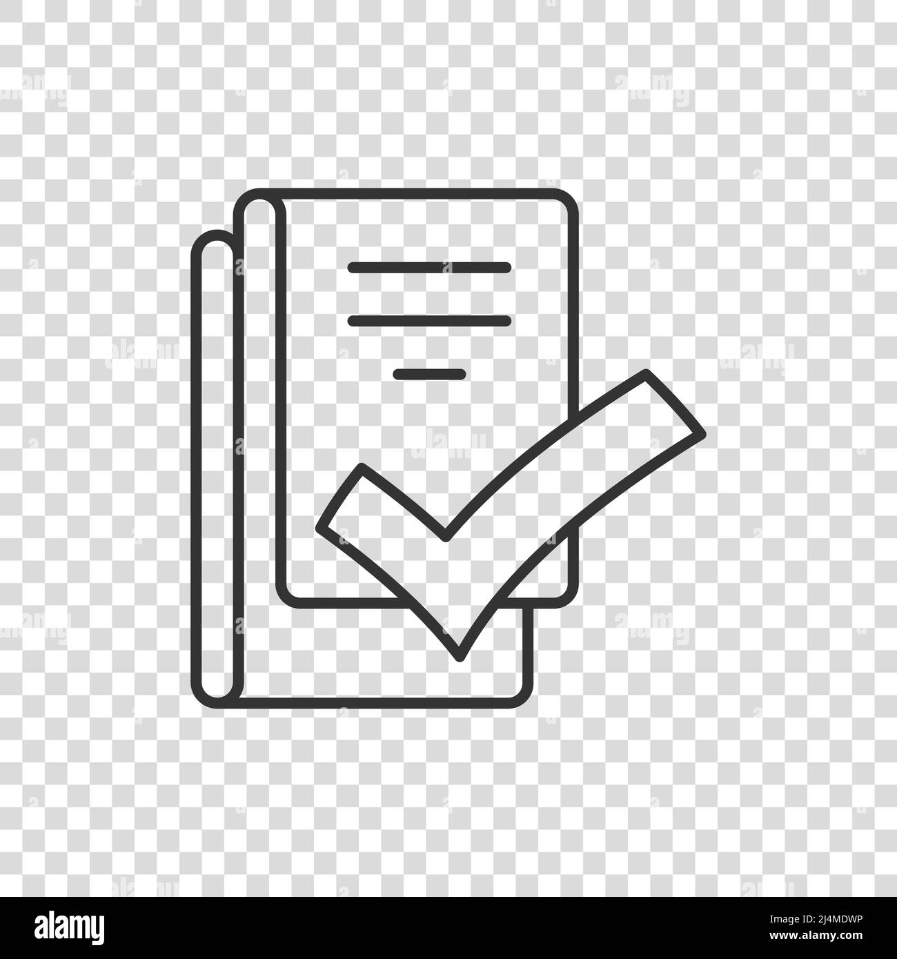 Document checklist icon in flat style. Report vector illustration on ...
