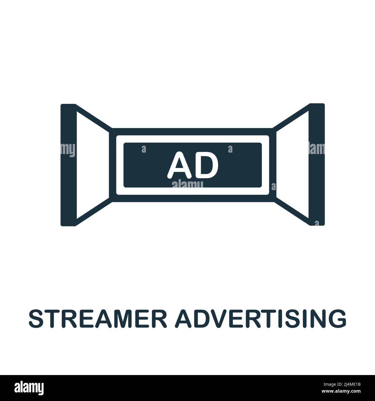 Streamer Advertising flat icon. Colored element sign from outdoor ...