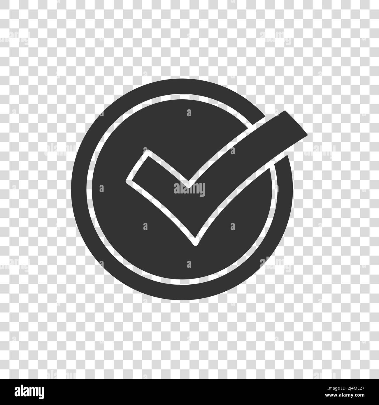 Check mark sign icon in flat style. Confirm button vector illustration ...