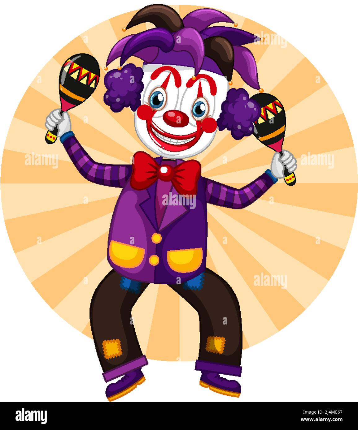 Colourful clown cartoon character illustration Stock Vector Image & Art ...