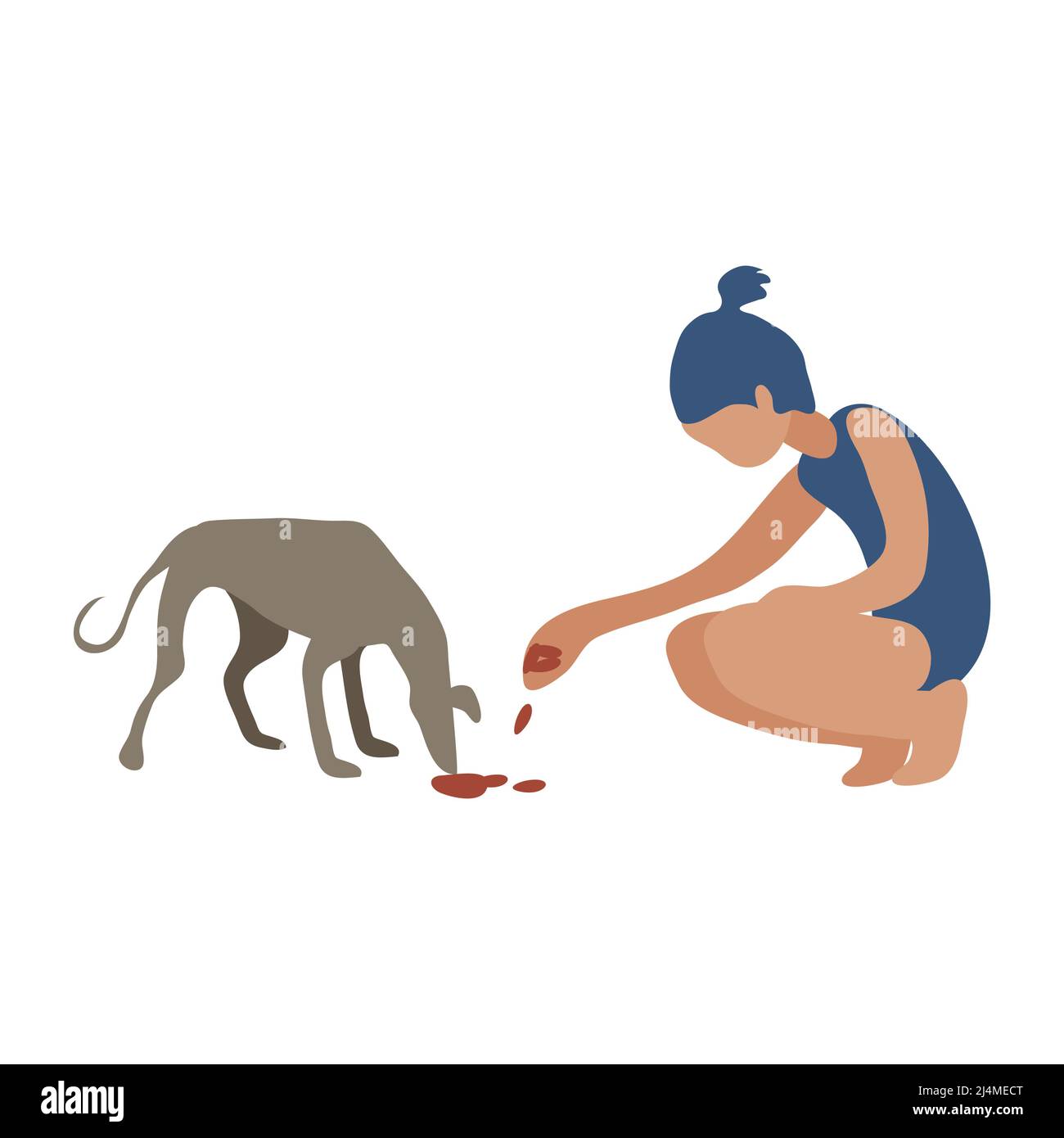 Woman with pet dog clip art Stock Vector Image & Art - Alamy