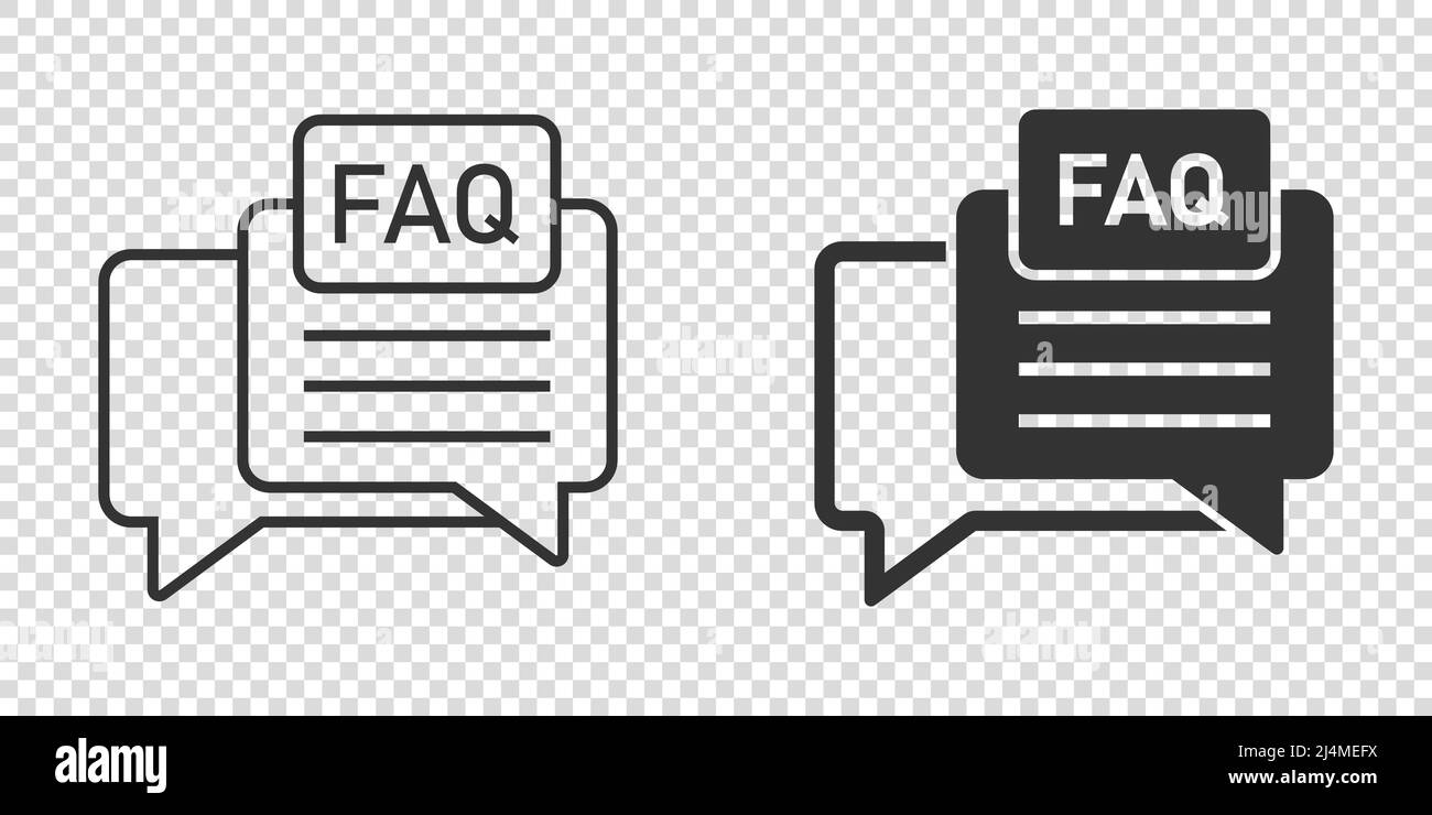 Faq speech bubble icon in flat style. Question vector illustration on ...