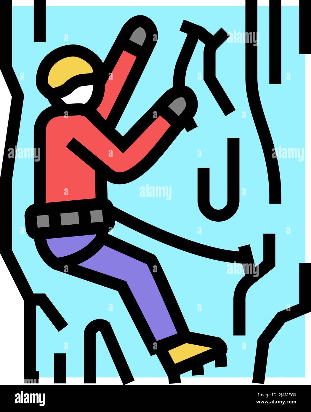 ice climbing color icon vector illustration Stock Vector Image & Art ...