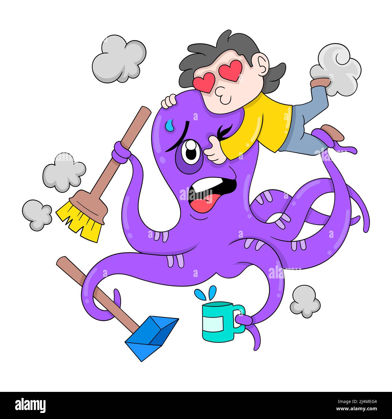 man hugging a clean octopus Stock Vector Image & Art - Alamy