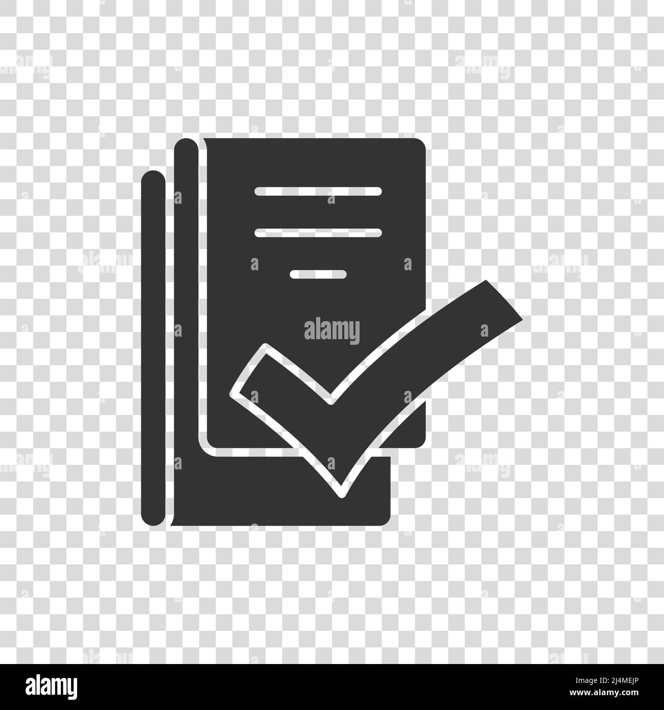 Document checklist icon in flat style. Report vector illustration on ...