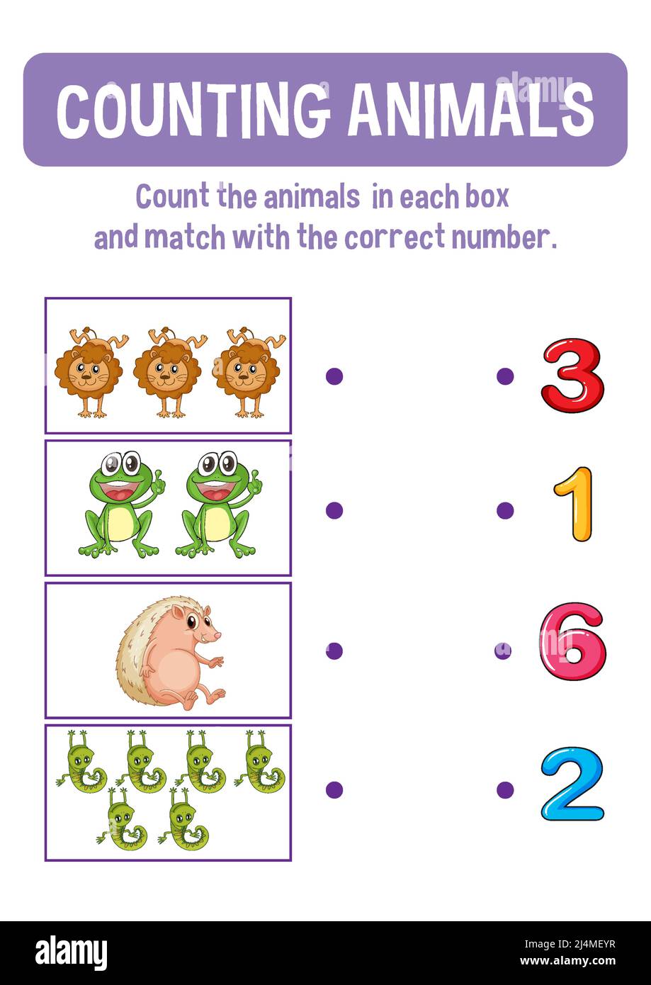 Worksheet design for counting numbers illustration Stock Vector Image ...