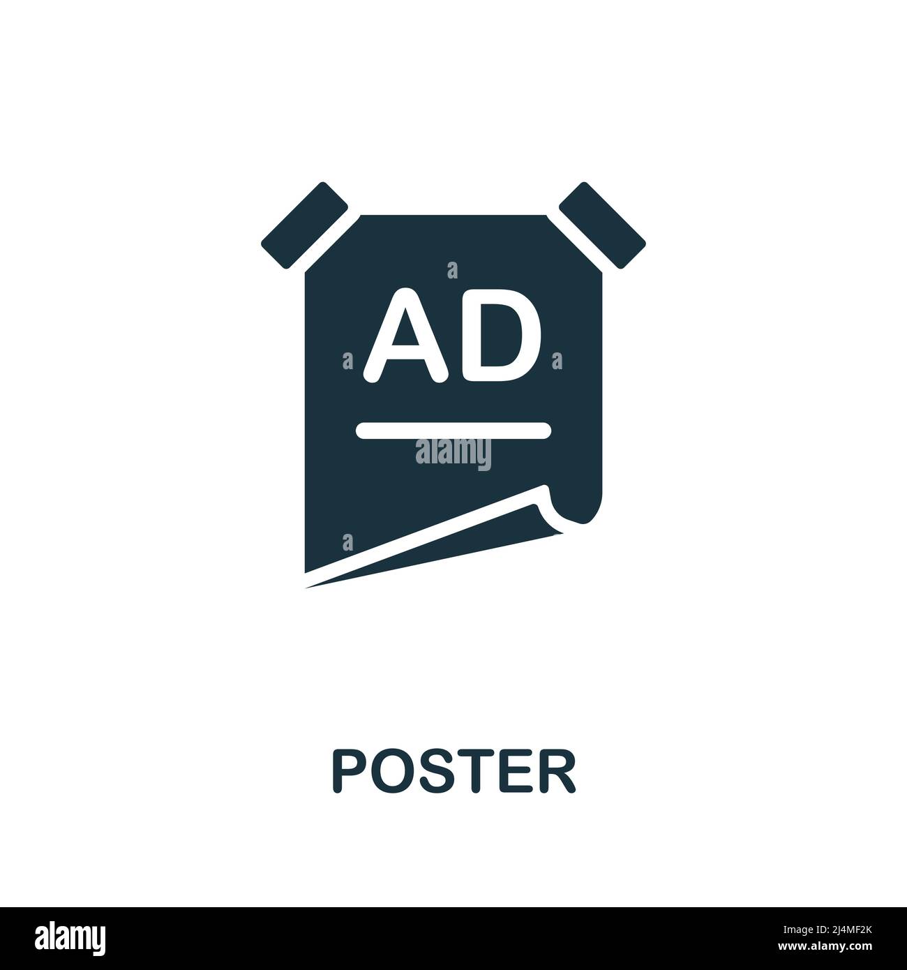 Poster flat icon. Colored element sign from outdoor advertising ... Poster flat icon. Colored element sign from outdoor advertising ...