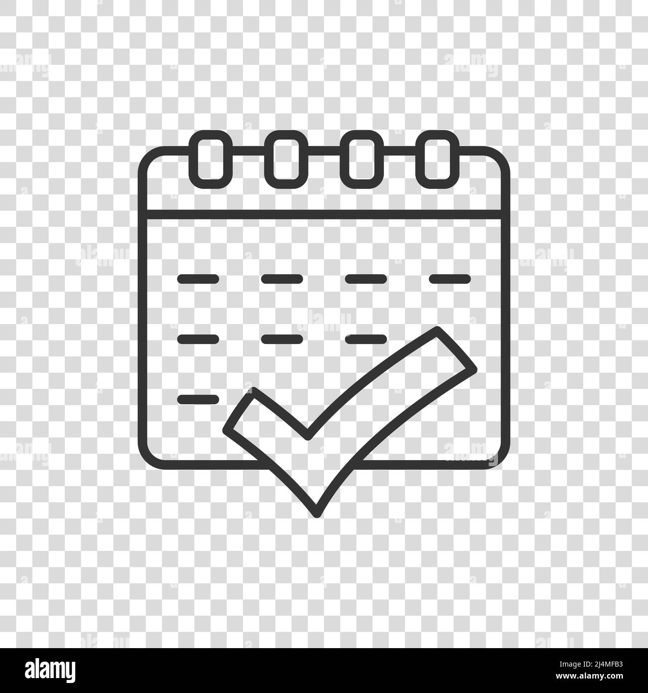 Calendar icon in flat style. Agenda vector illustration on white ...