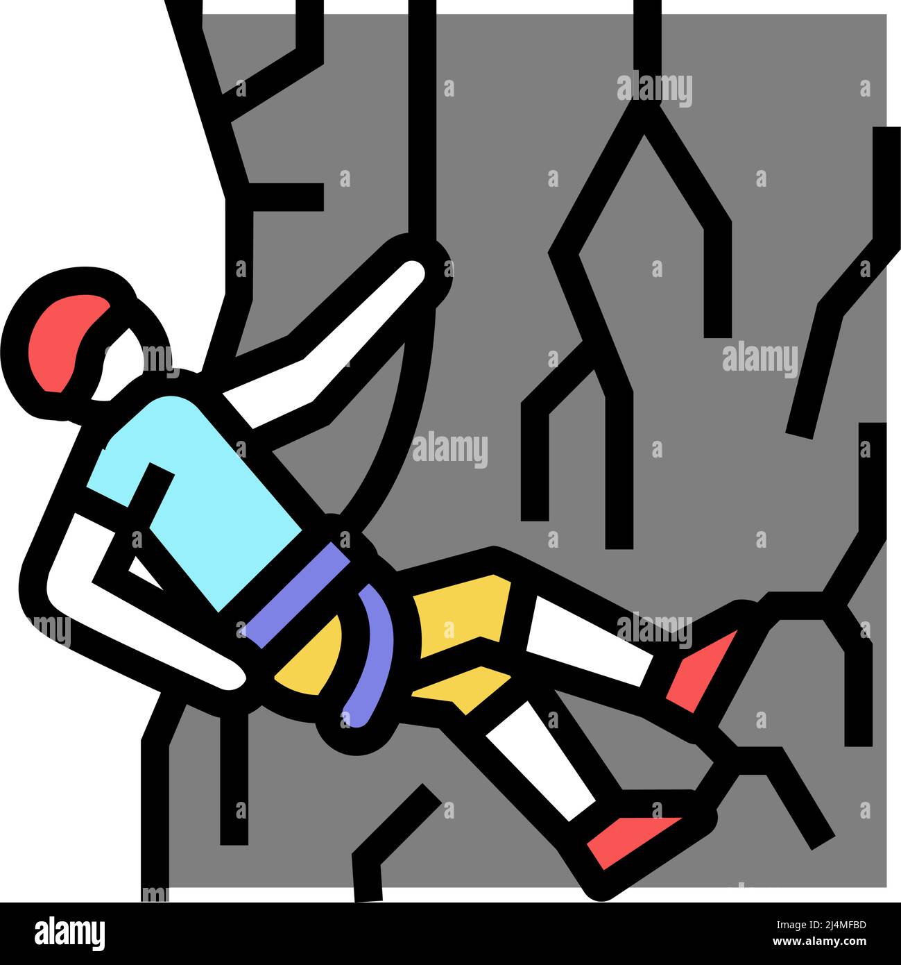 abseiling extreme sport color icon vector illustration Stock Vector ...