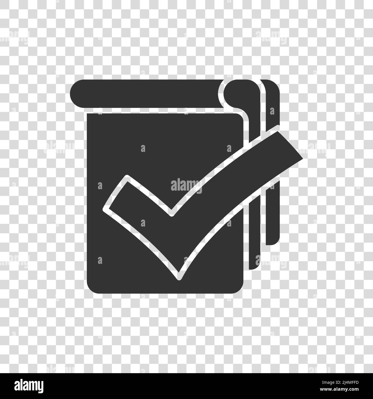 Document checklist icon in flat style. Report vector illustration on ...