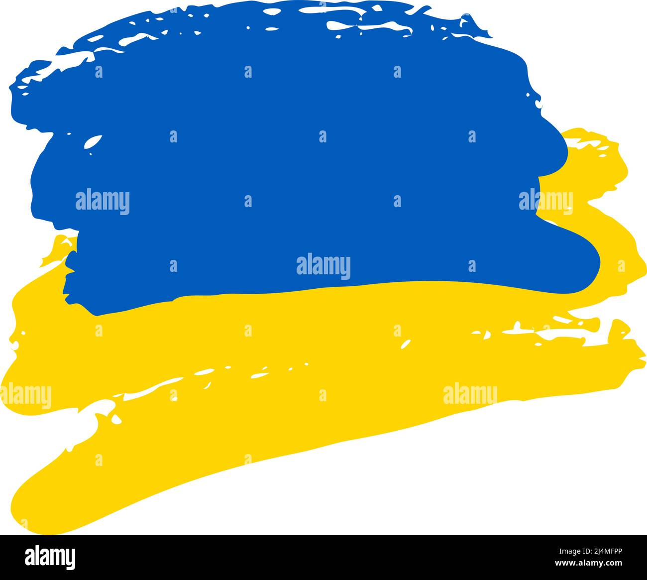 Ukraine flag abstract brush shape quote box. Support Ukraine sign ...