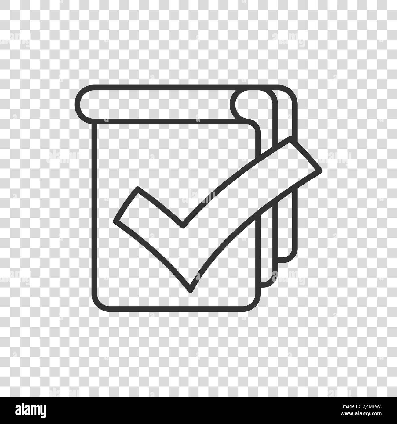 Document checklist icon in flat style. Report vector illustration on ...