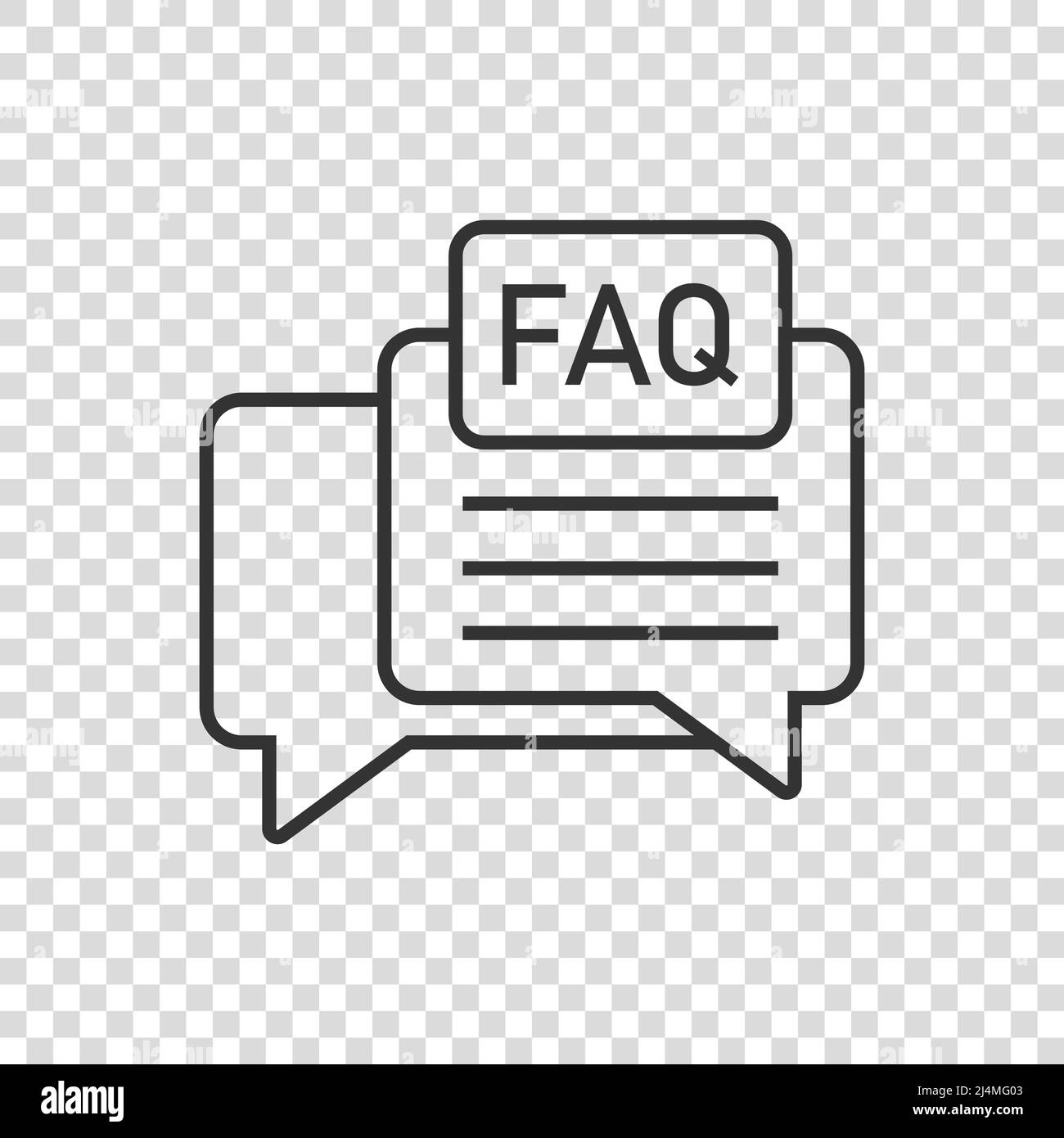 Faq speech bubble icon in flat style. Question vector illustration on ...