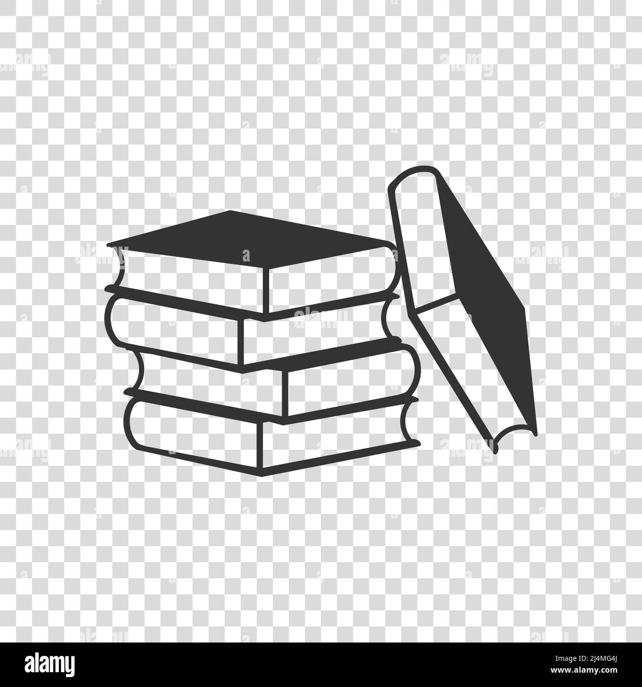 Book library icon in flat style. Encyclopedia vector illustration on ...