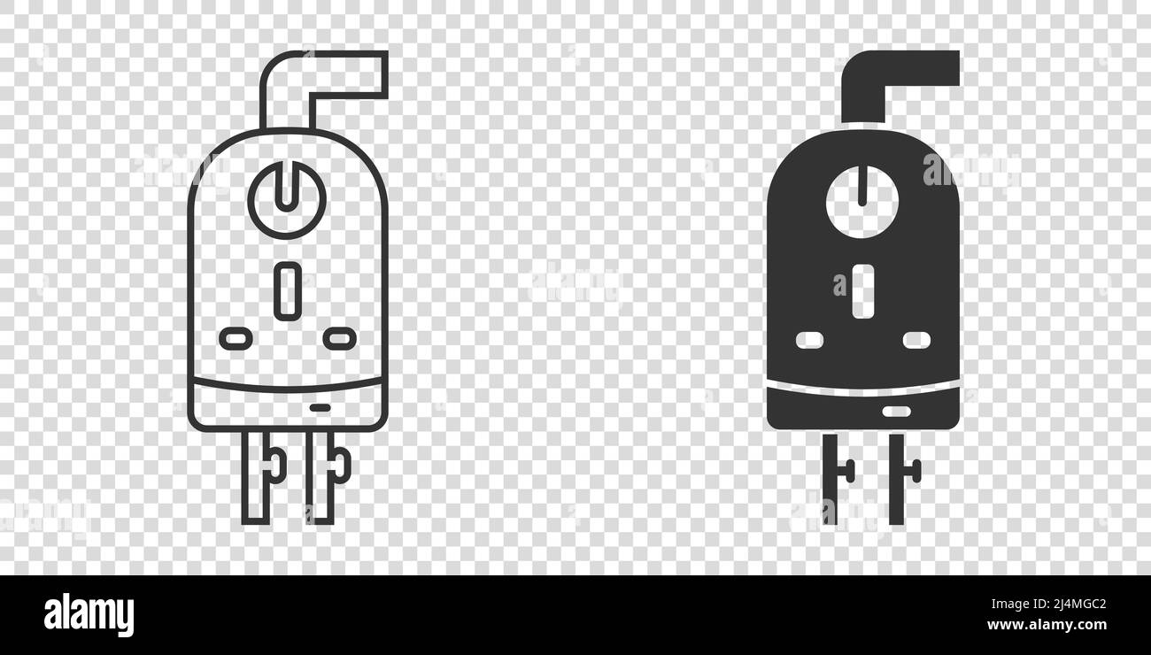 Gas boiler icon in flat style. Heater vector illustration on isolated ...
