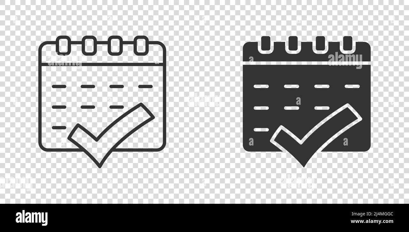 Calendar icon in flat style. Agenda vector illustration on white ...