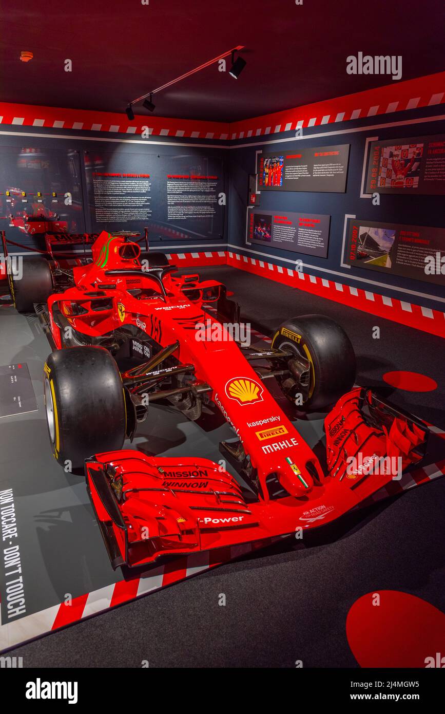Maranello, Italy, September 23, 2021: Ferrari F1 racing cars inside of ...