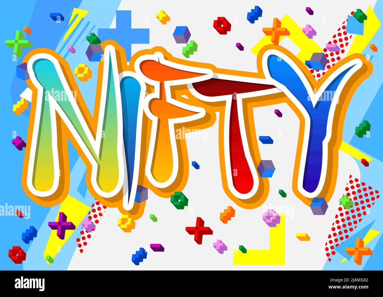 Nifty. Word written with Children's font in cartoon style Stock Vector ...