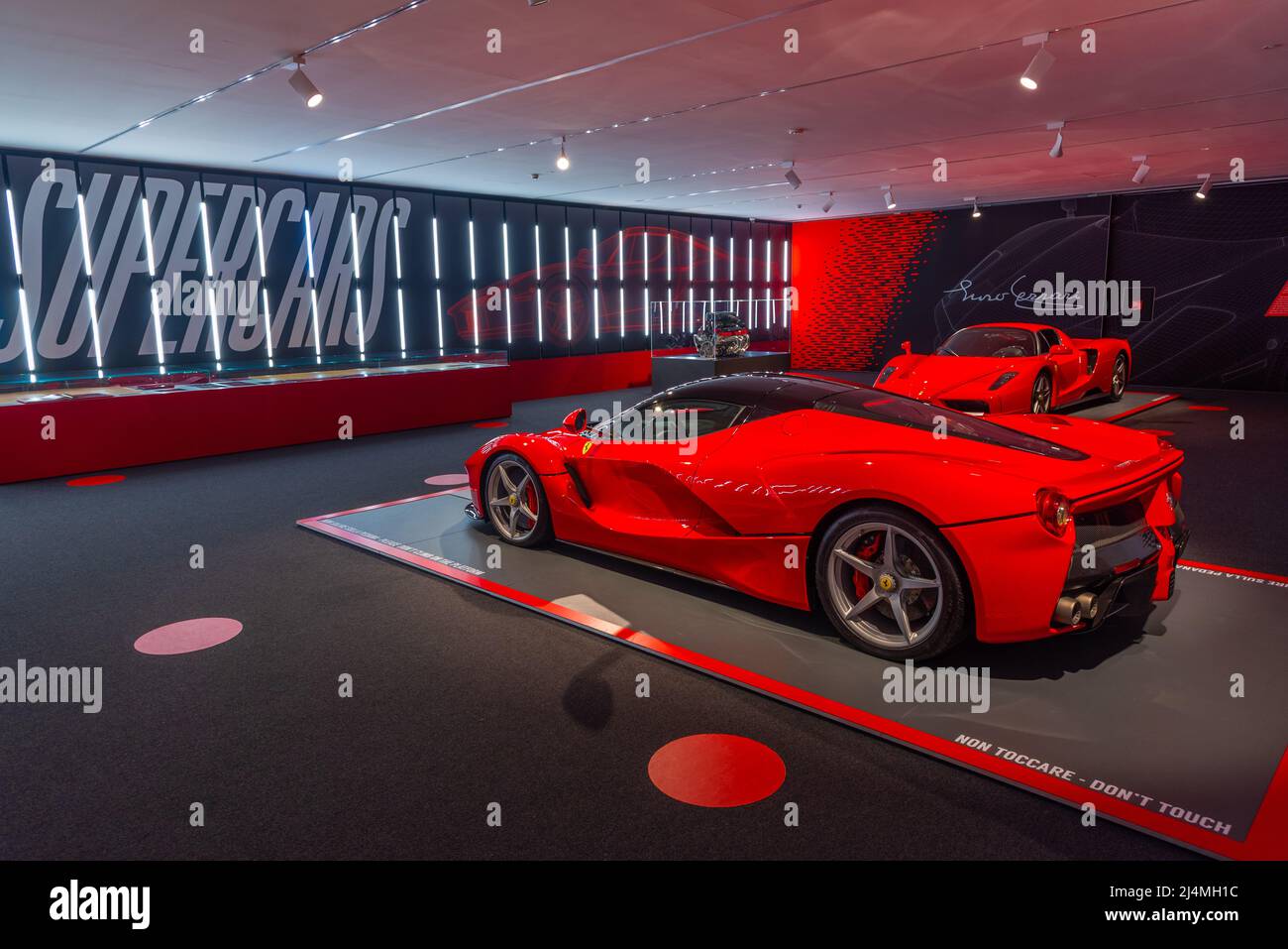 Maranello, Italy, September 23, 2021: Ferrari supercars inside of the ...