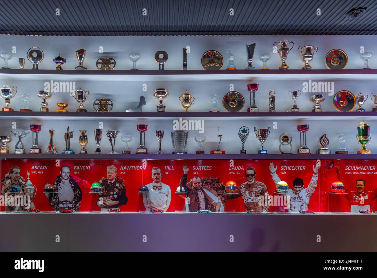 Maranello, Italy, September 23, 2021: Trophies from F1 competitions ...