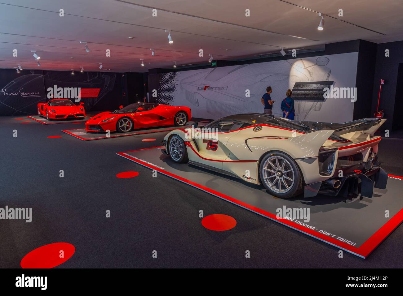 Maranello, Italy, September 23, 2021: Ferrari supercars inside of the ...