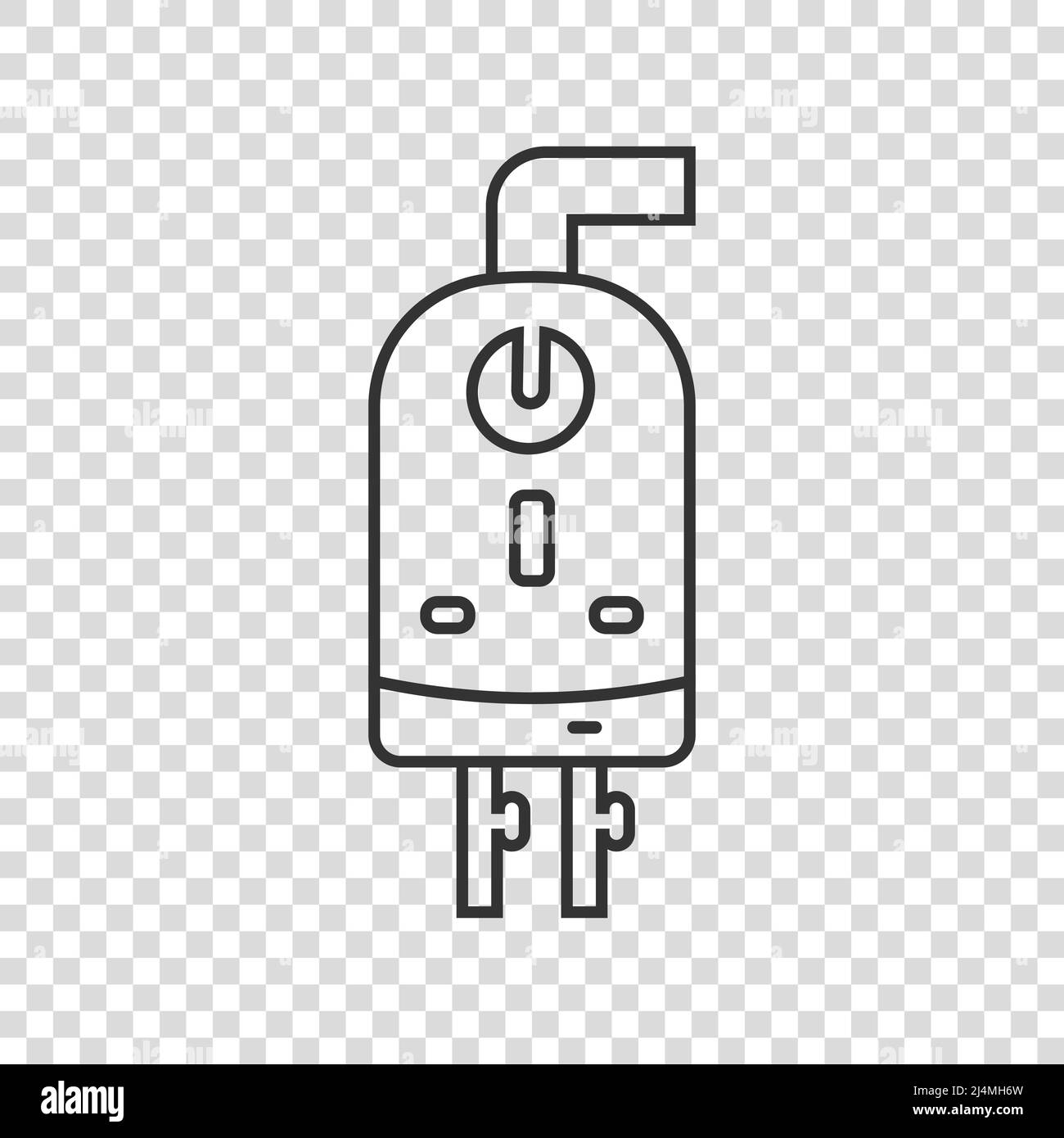 Gas boiler icon in flat style. Heater vector illustration on isolated ...