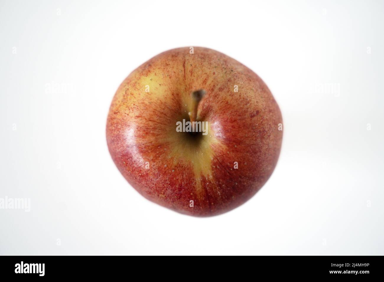 An apple view from top on white background Stock Photo - Alamy