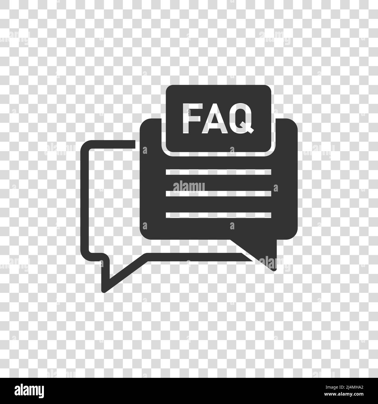 Faq speech bubble icon in flat style. Question vector illustration on ...
