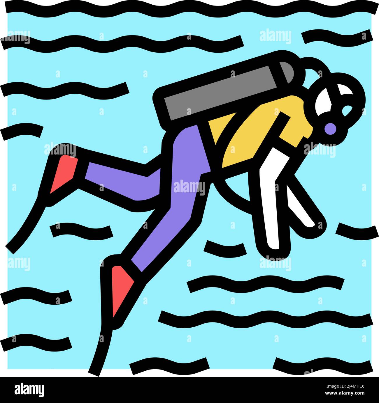 scuba diving color icon vector illustration Stock Vector Image & Art ...