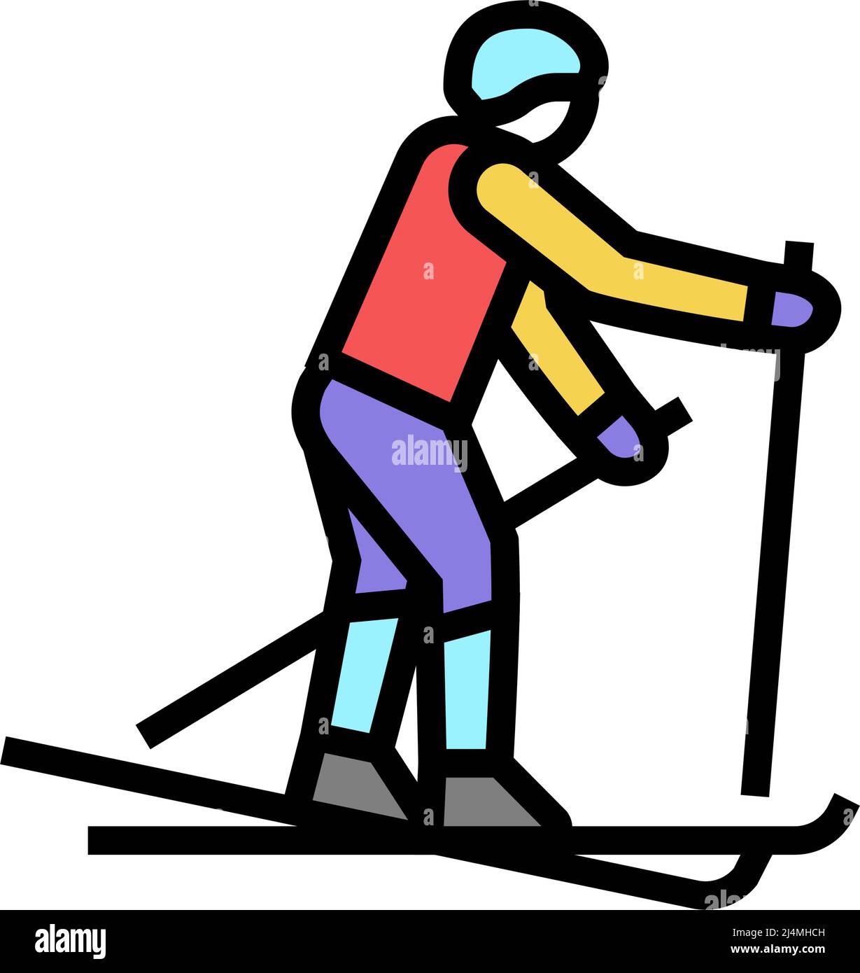 skiing extreme winter sport color icon vector illustration Stock Vector ...