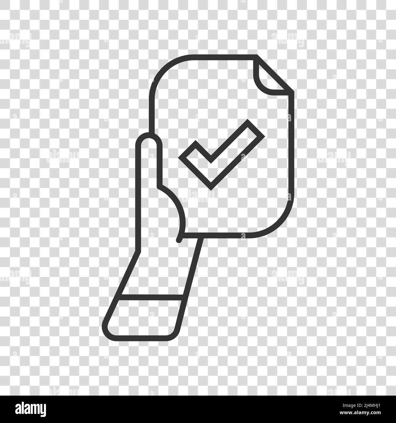 People hand with check mark icon in flat style. Accept vector ...