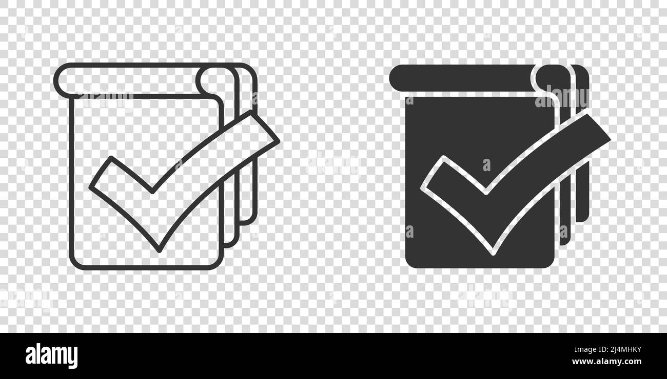 Document checklist icon in flat style. Report vector illustration on ...