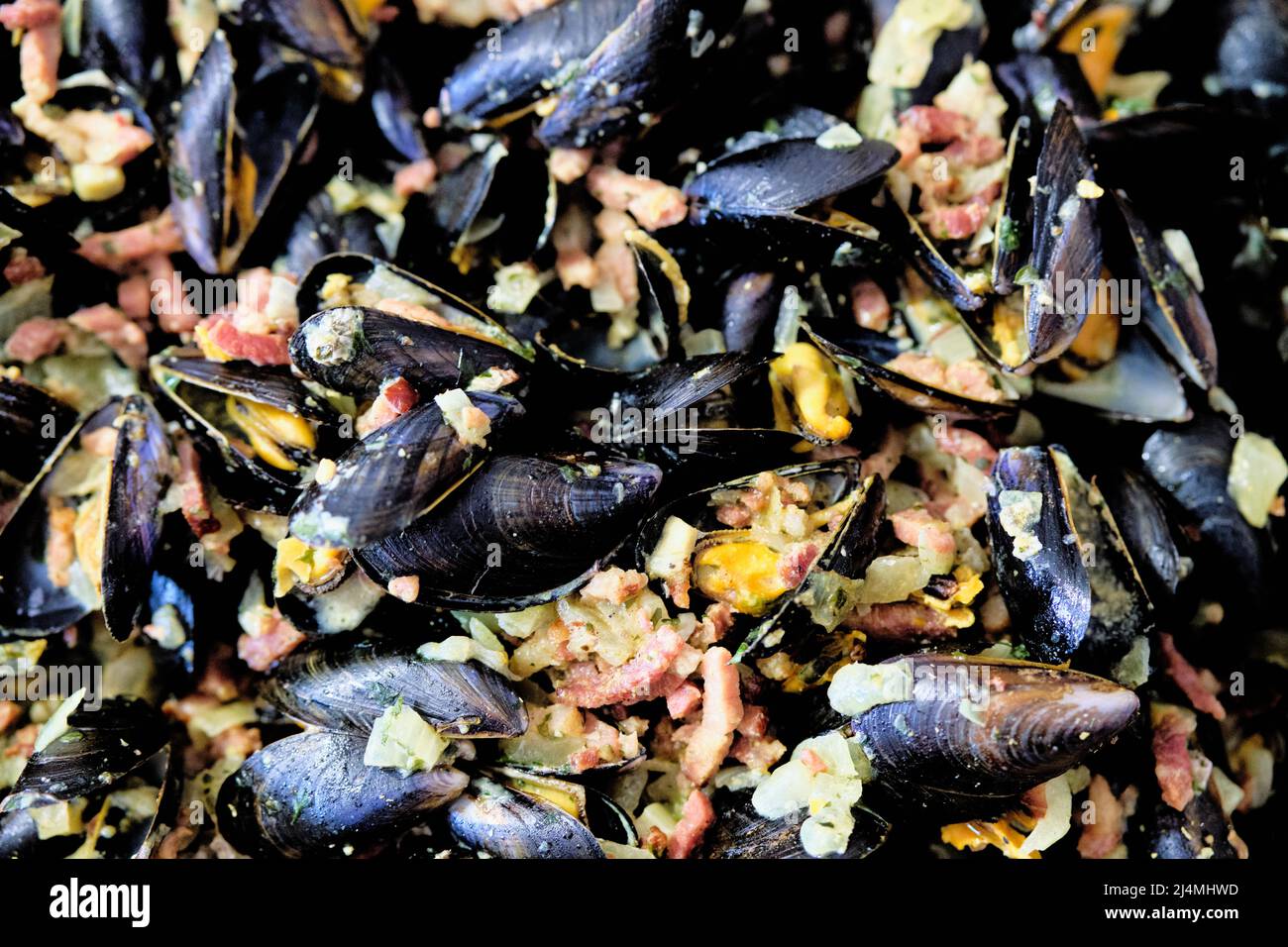 Close up of a dish a French mussels, Bordeaux, France Stock Photo - Alamy