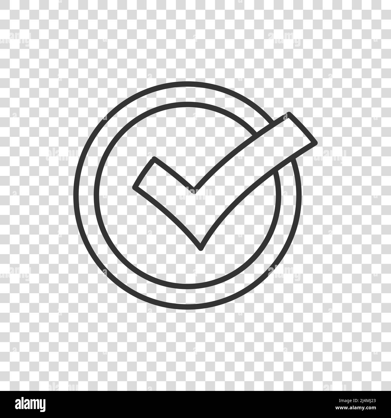 Check mark sign icon in flat style. Confirm button vector illustration ...