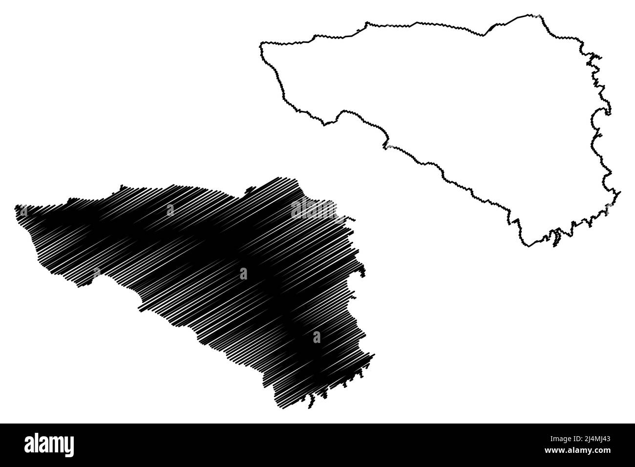 Tenedos island (Republic of Turkey) map vector illustration, scribble ...