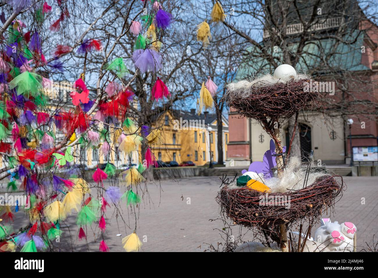 Easter decorations at the German square in front of Hedvig’s Church ...