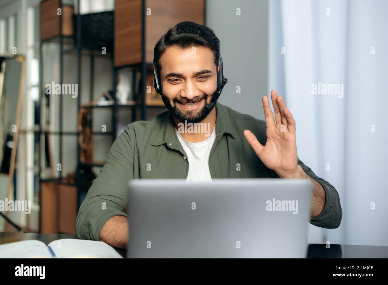 Happy young indian call center hi-res stock photography and images - Alamy