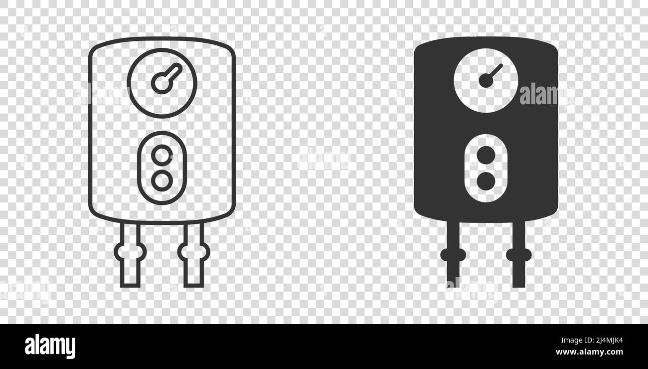 Gas boiler icon in flat style. Heater vector illustration on isolated ...