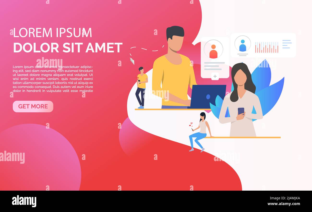 Man and woman texting messages to each other and sample text. Love ...