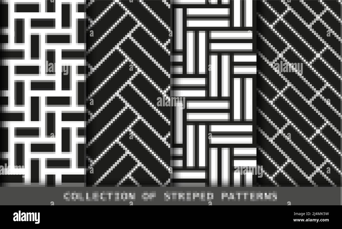 Vector set of tiled seamless patterns. Collection of Herringbone ...