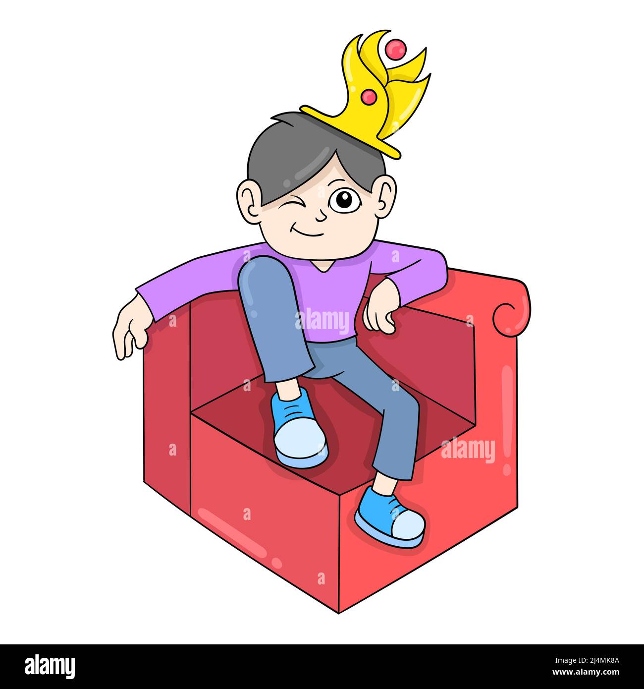 Cartoon wearing crown hi-res stock photography and images - Alamy